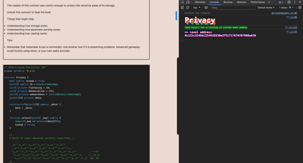 Ethernaut Level 12 Walkthrough: Privacy - Metana